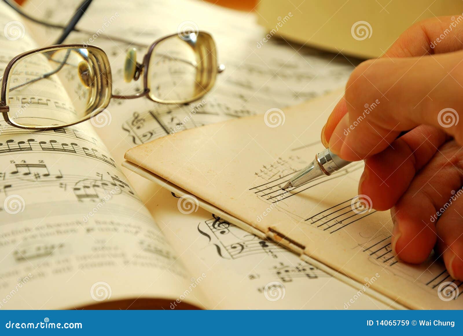 Writing on an Old Musical Manuscript Stock Image - Image of staff, beat ...