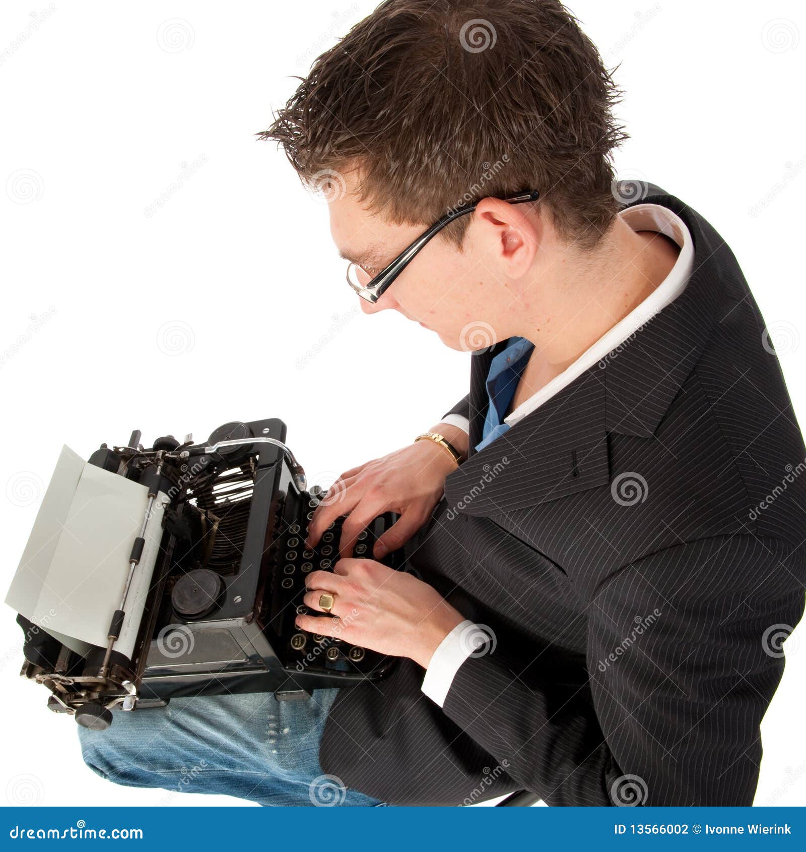 Writing on the Old Typewriter Stock Photo - Image of working, modern ...