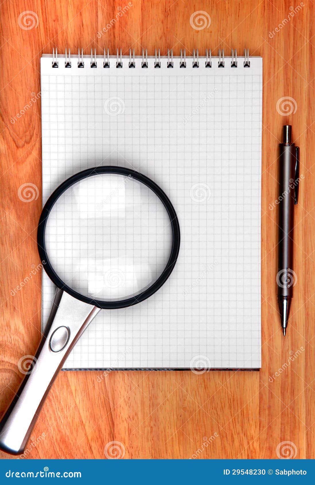 Writing Pad and Loupe stock photo. Image of lens, indoors - 29548230