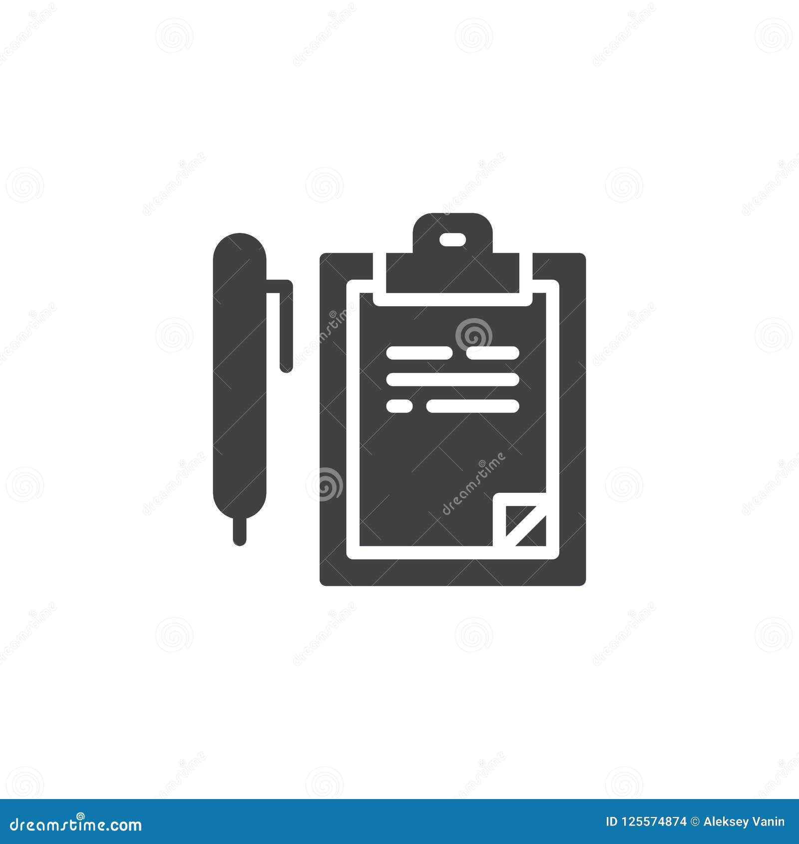 Writing Pad and Pen Vector Icon Stock Vector - Illustration of pencil ...