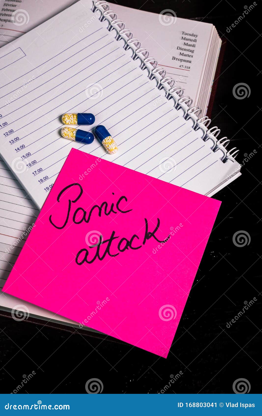Writing Panic Attack on Memo Post Reminder. Text Panic Attack on Sticky ...