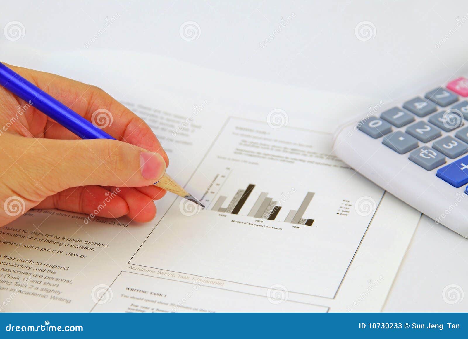 Writing on paper stock image. Image of analysis, finance - 10730233