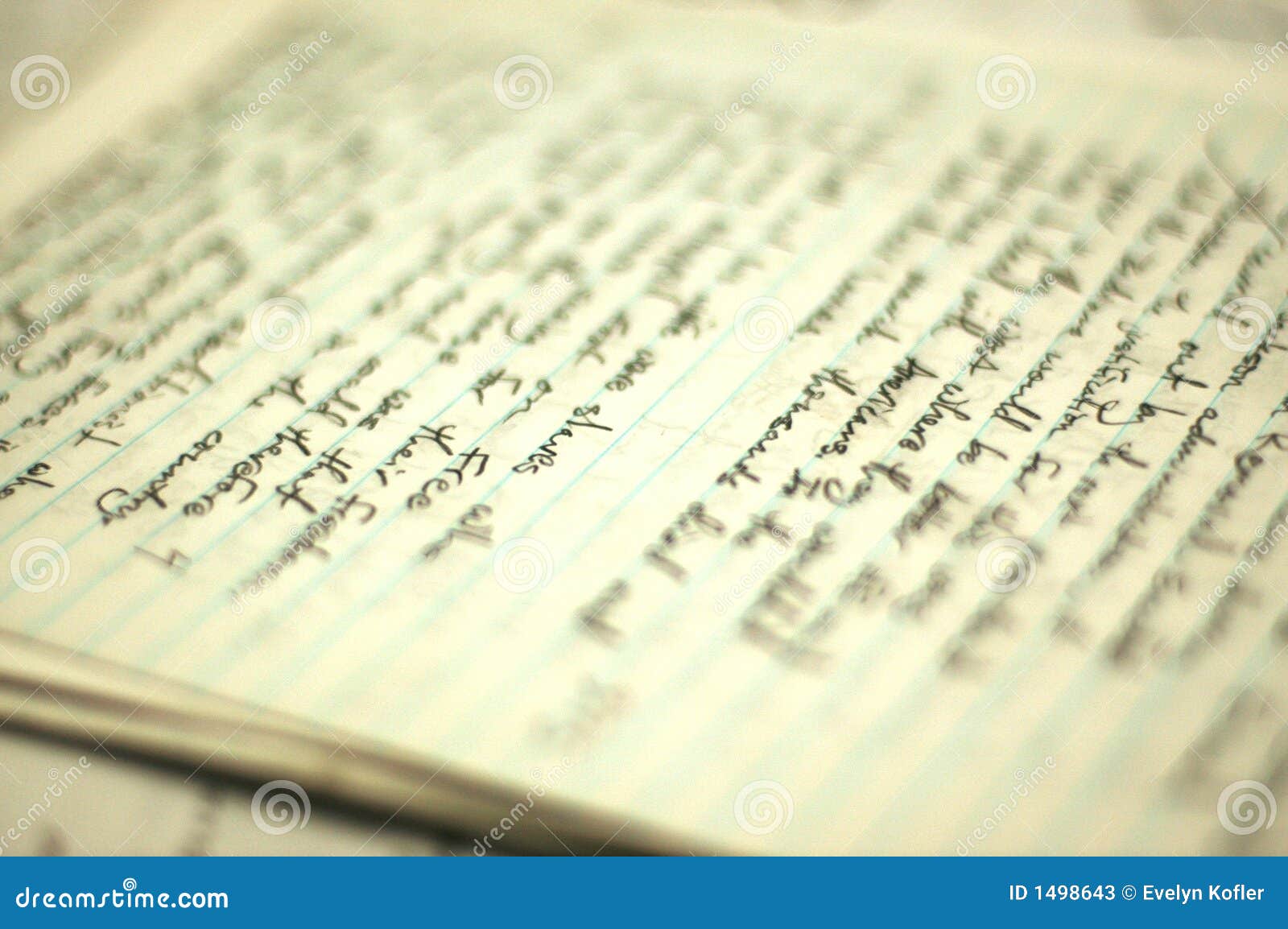 Writing on Paper stock image. Image of paper, novel, write - 1498643