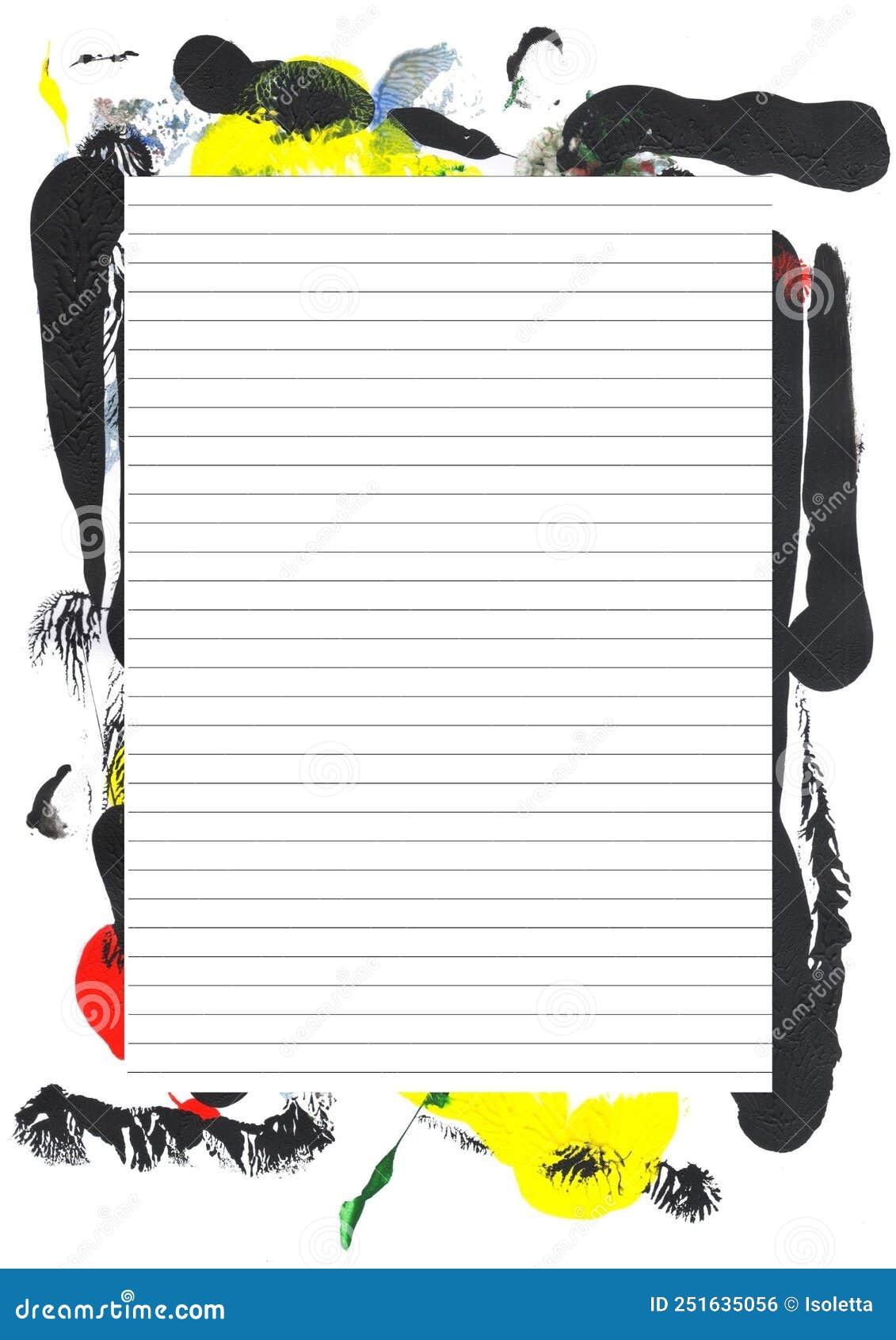 Writing Paper Design. Copy Space. Colorful Graphic Elements. Stock ...