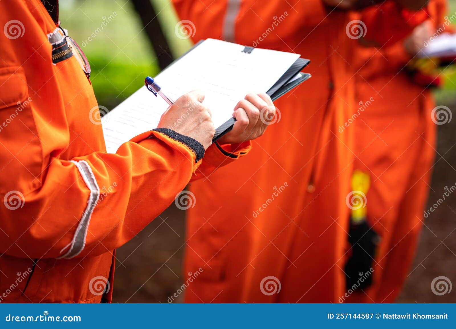 Writing on Paper in Safety Audit Working Action. Stock Image - Image of ...