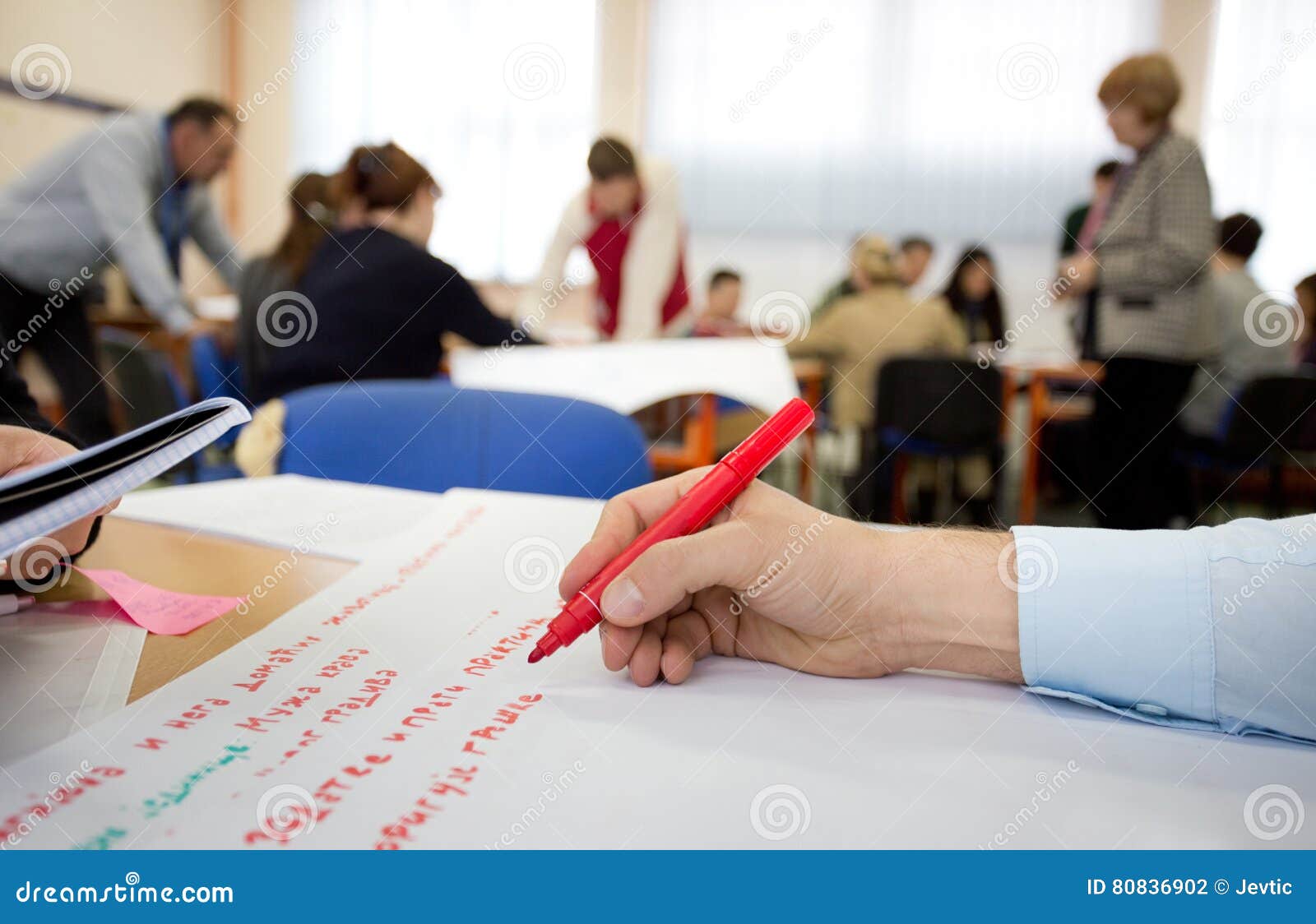 Writing on Paper during Workshop Stock Photo - Image of school, board ...