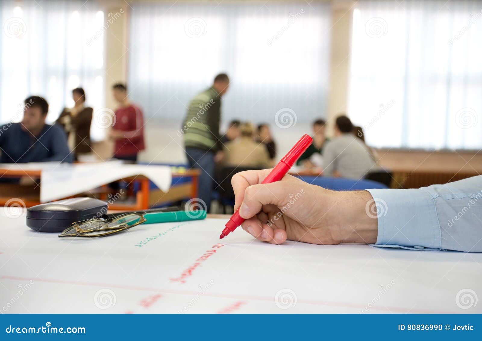 Writing on Paper during Workshop Stock Photo - Image of marker ...