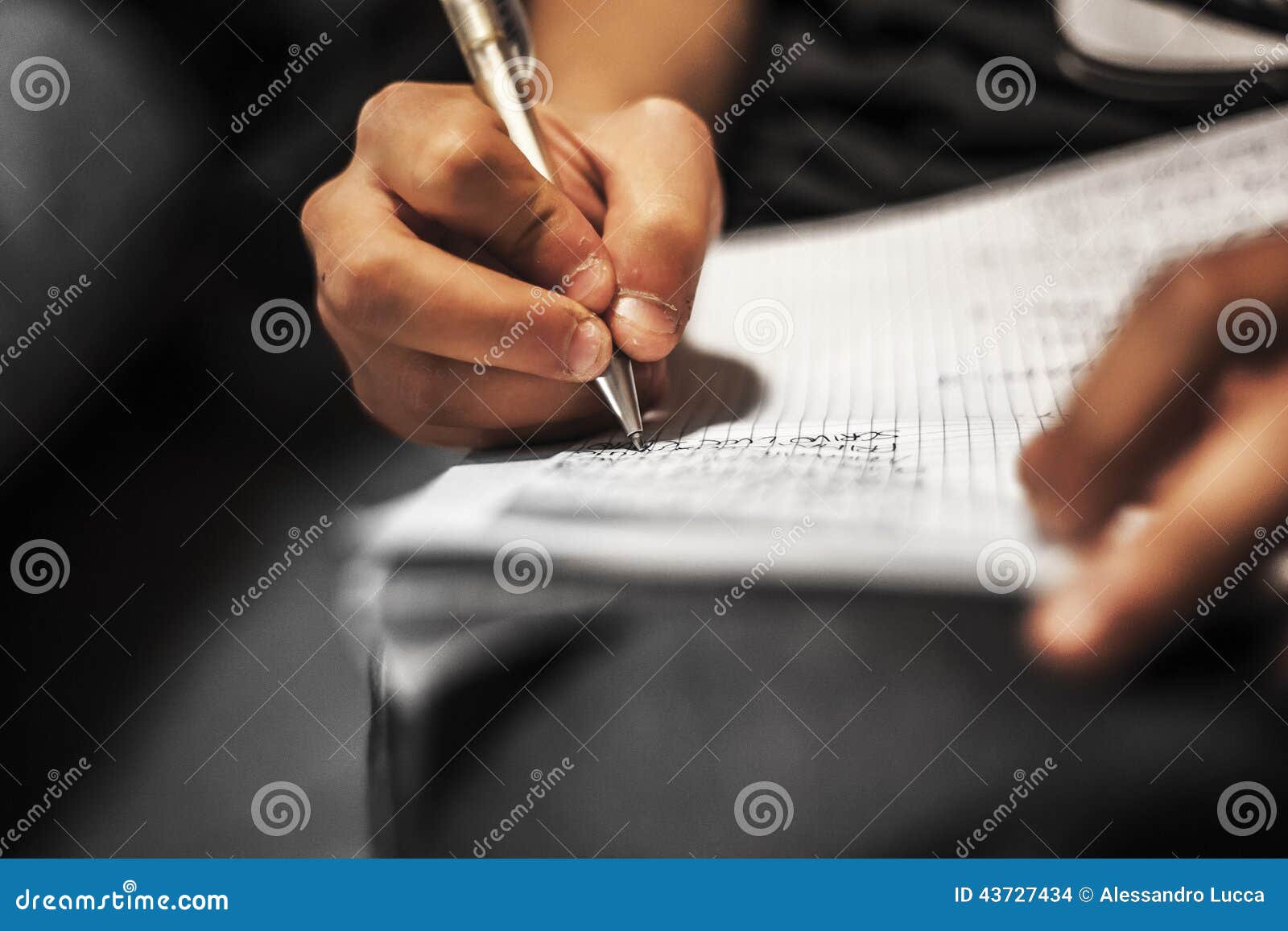 Writing on a paperwork stock photo. Image of fingers - 43727434