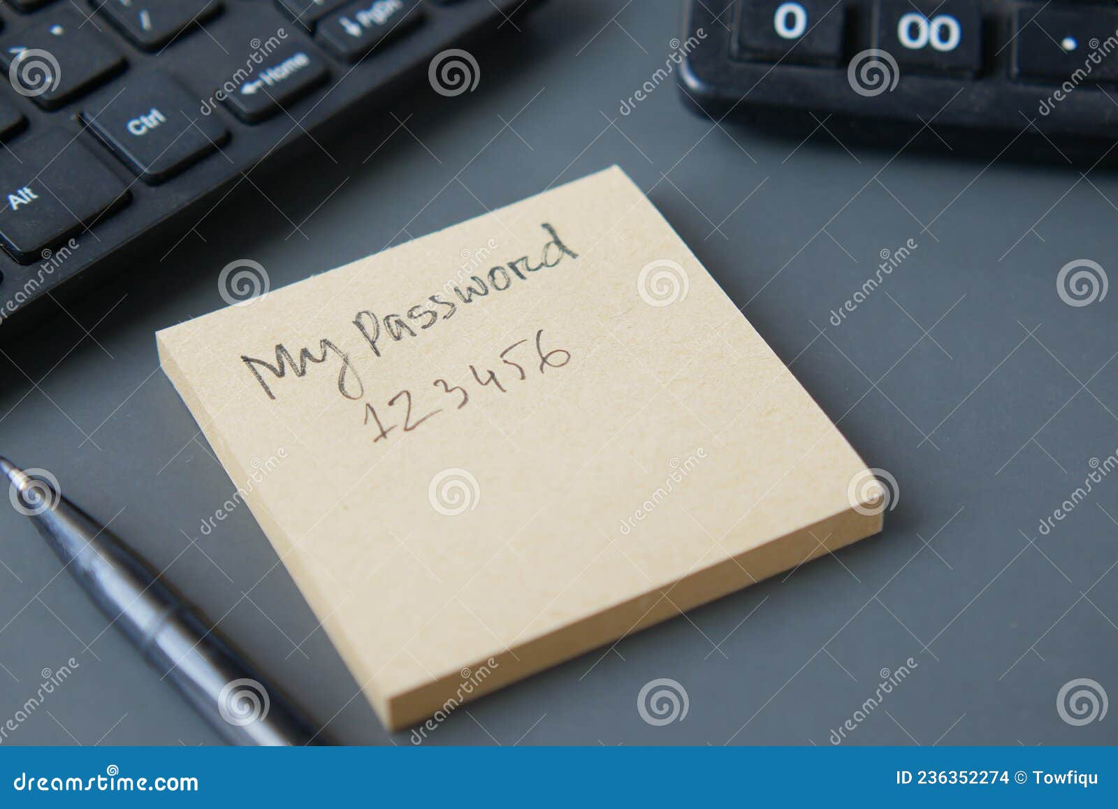Writing Password on a Sticky Note Stock Photo - Image of user, network ...