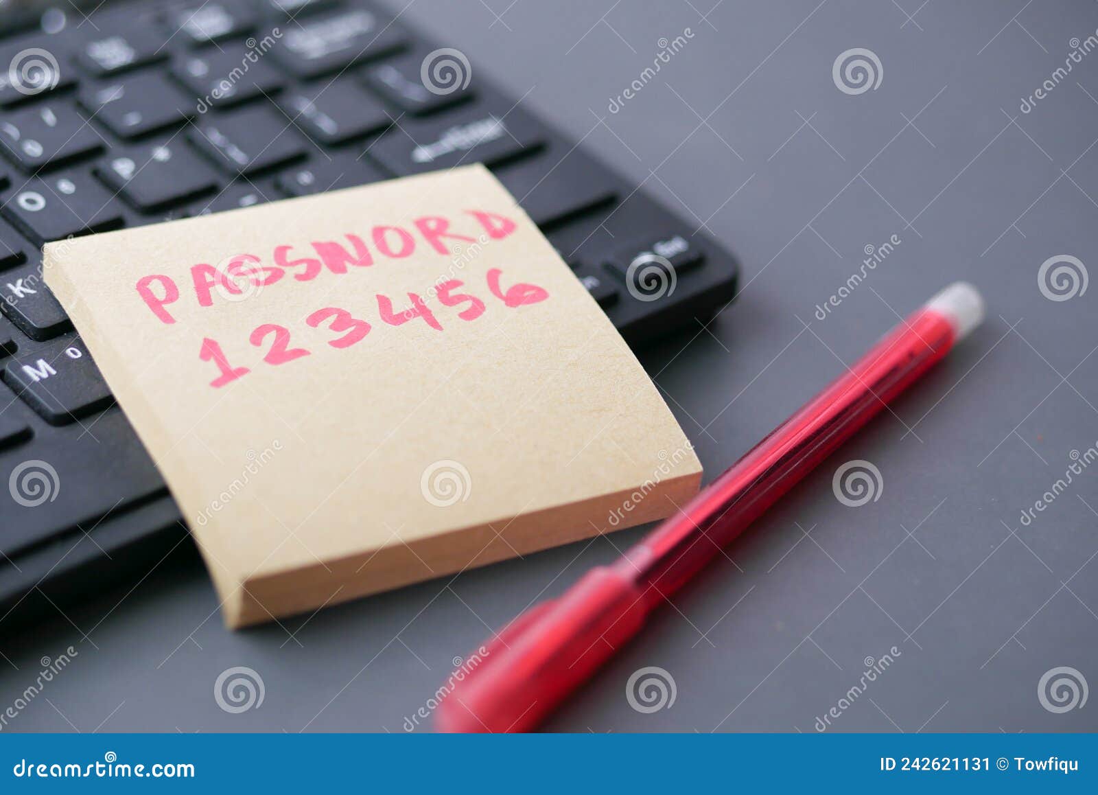 Writing Password on a Sticky Note Stock Image - Image of network, hand ...