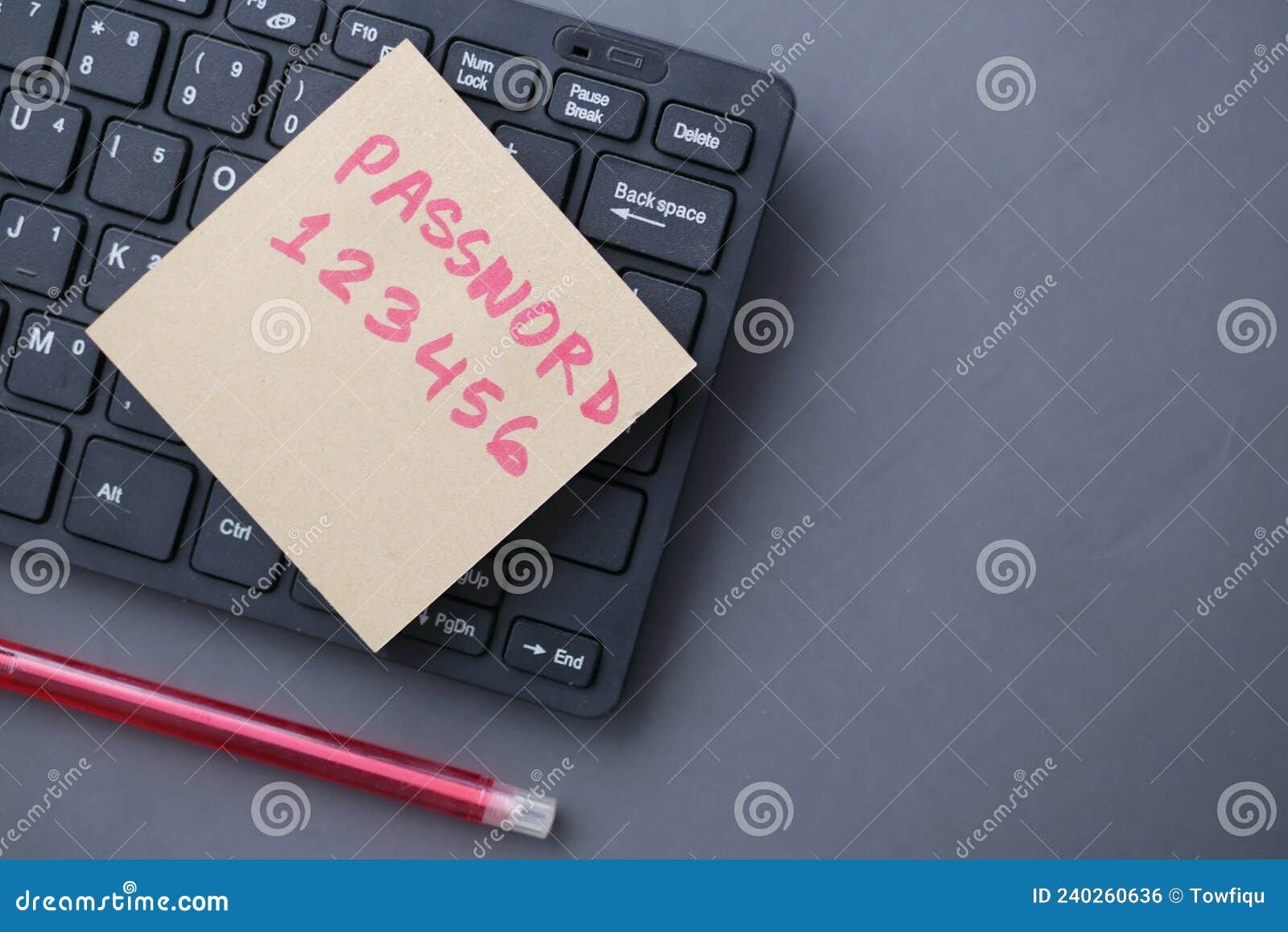 Writing Password on a Sticky Note Stock Photo - Image of login ...