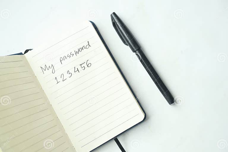 Writing Password on a Sticky Note Stock Image - Image of access, hand ...