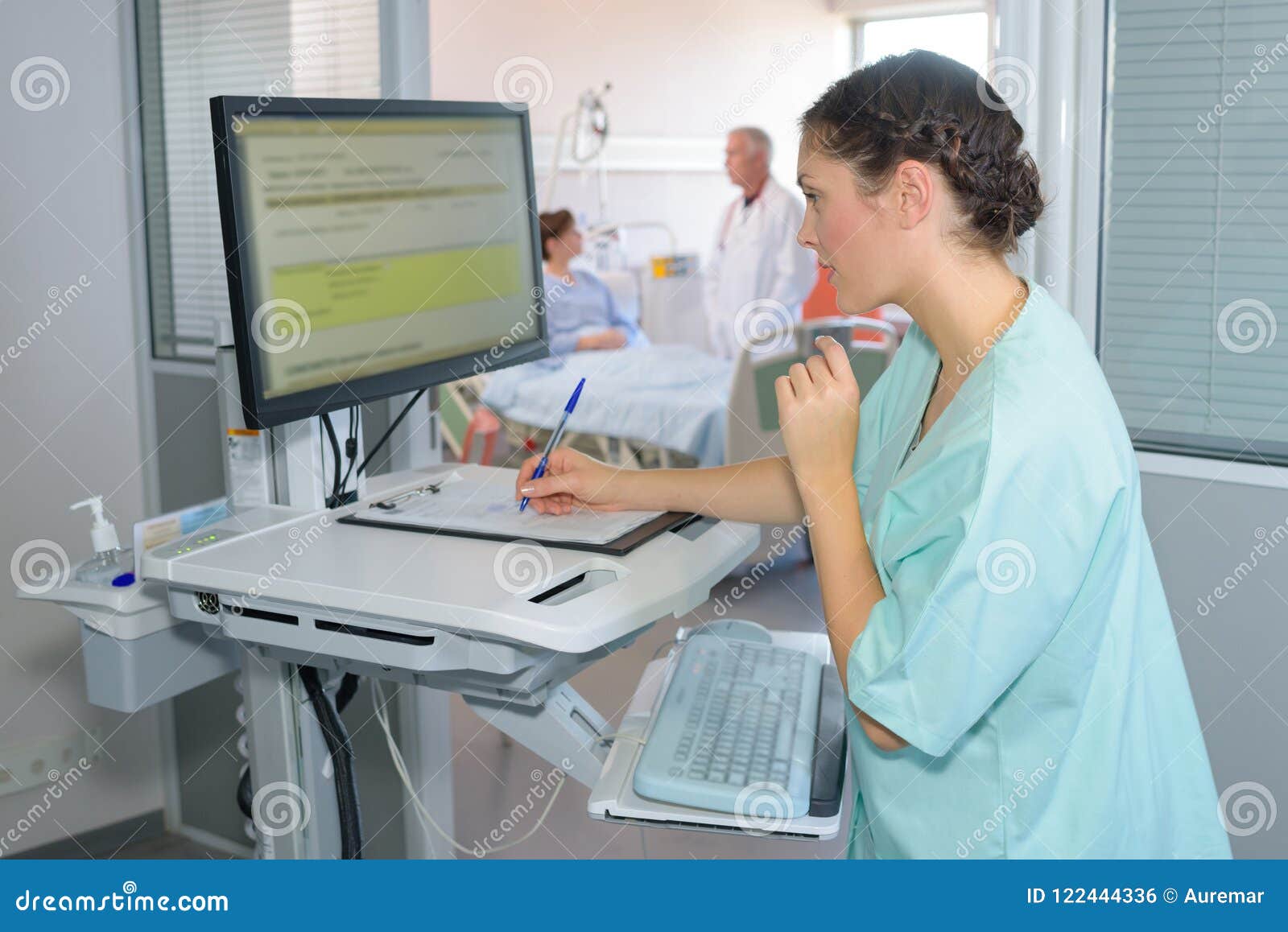 Writing the Patient`s Details Stock Photo - Image of information, file ...