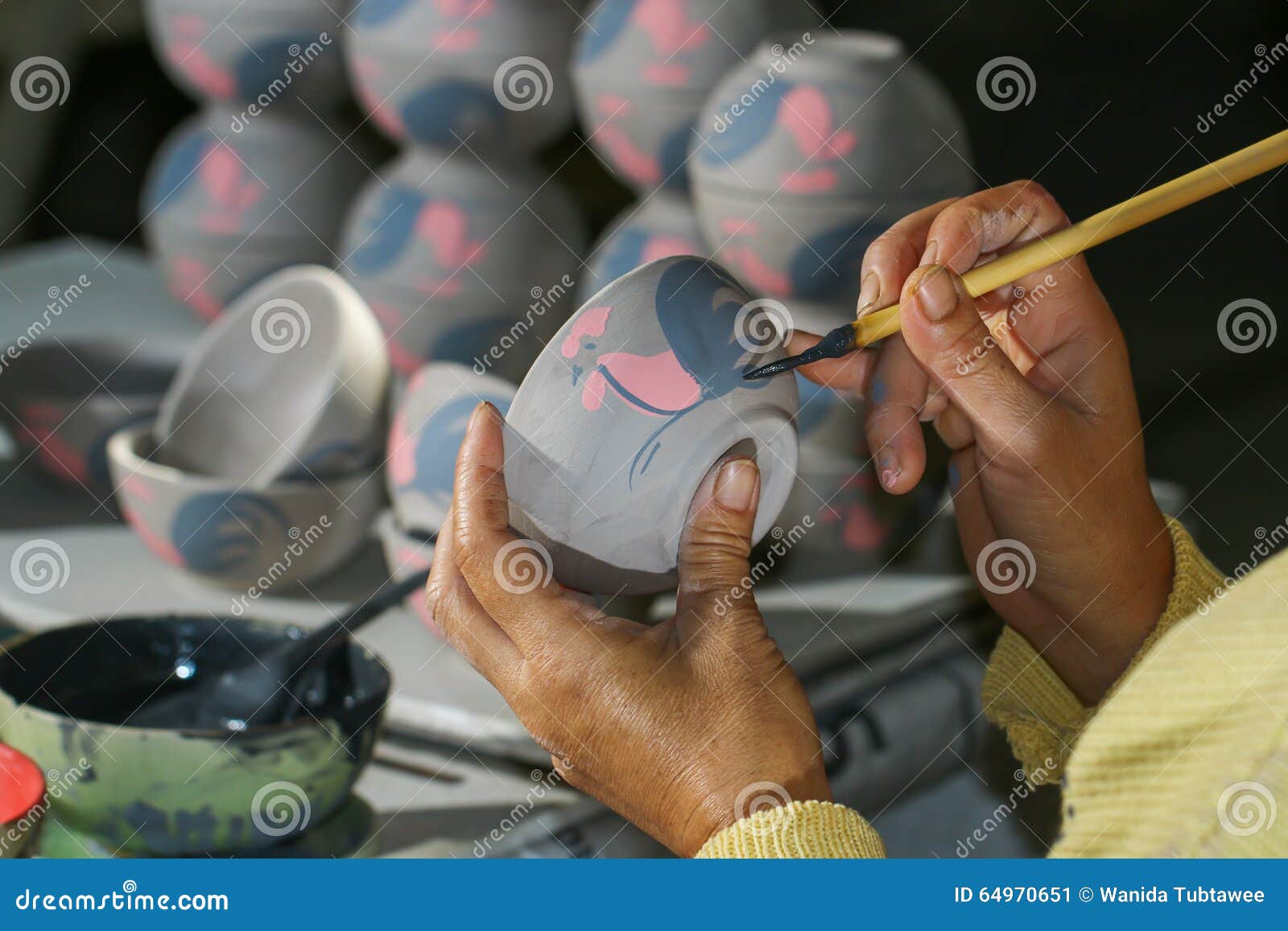 The Writing Pattern,Paint Stripes, Stripes, Calligraphy, Pottery. Stock ...