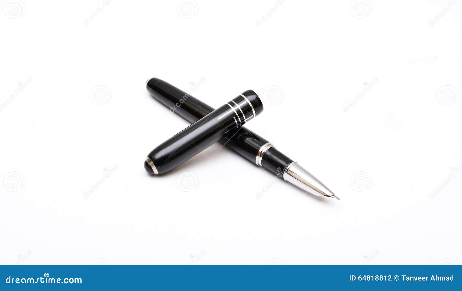 Writing Pen with Cap Isolated on White Stock Photo - Image of writing ...