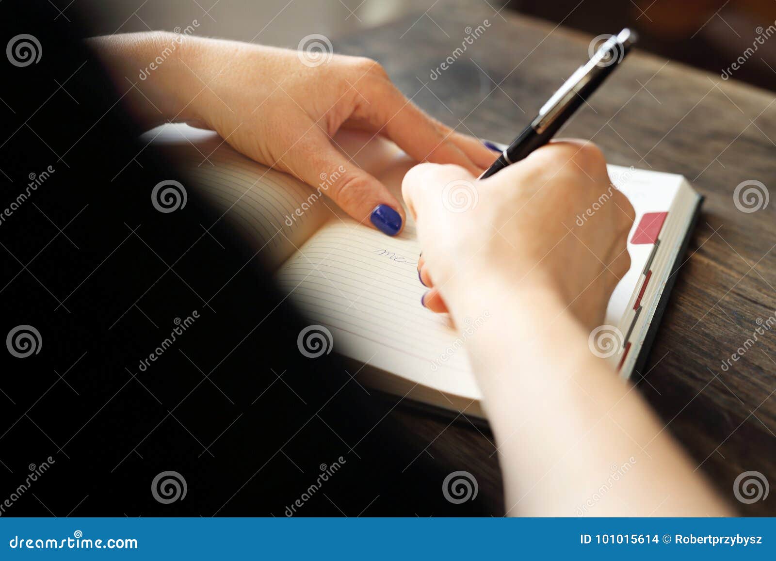 Writing with a pen. stock photo. Image of notes, businesswoman - 101015614