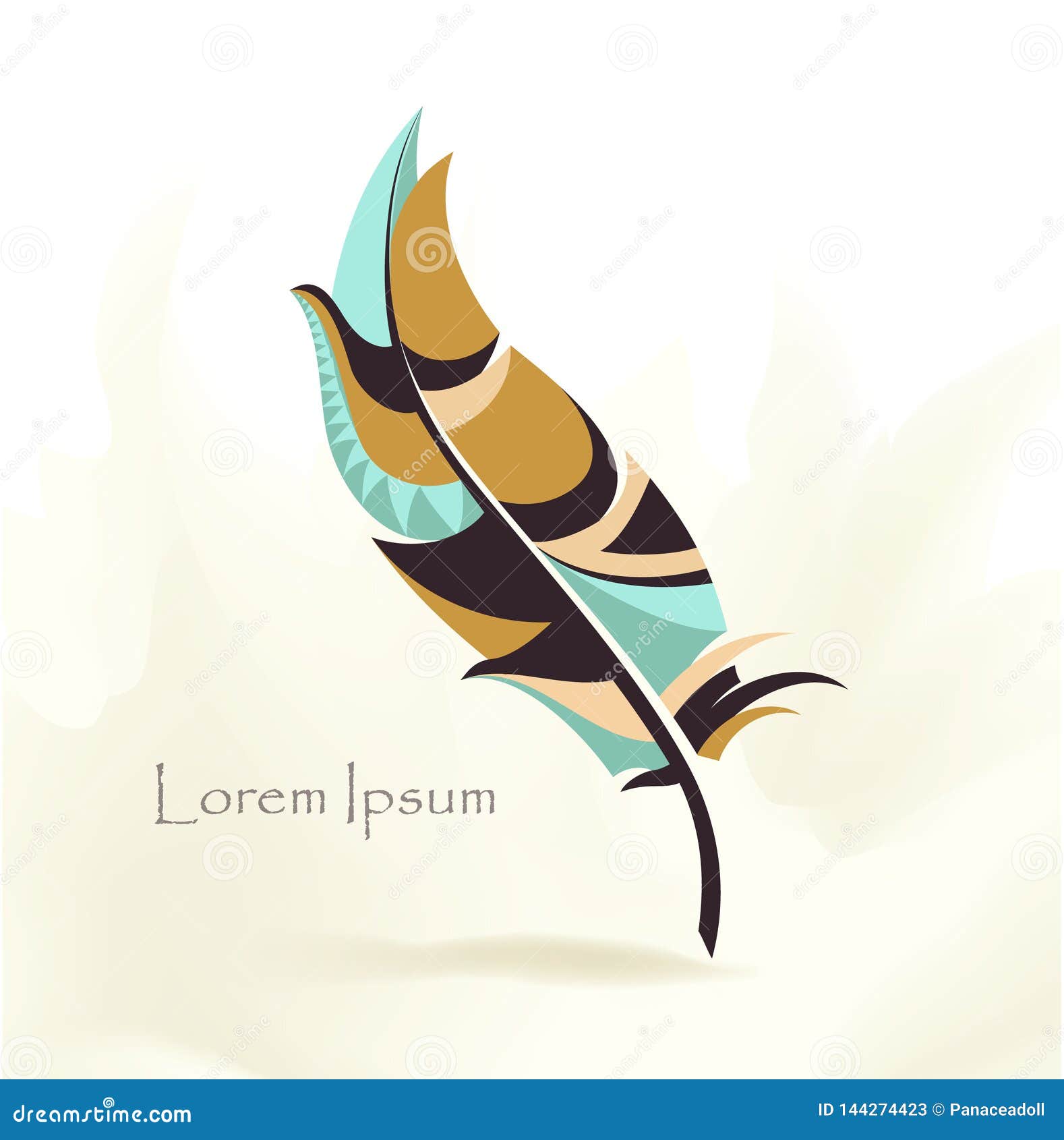 Writing Pen Multicolored Bird Feather Stock Illustration - Illustration ...