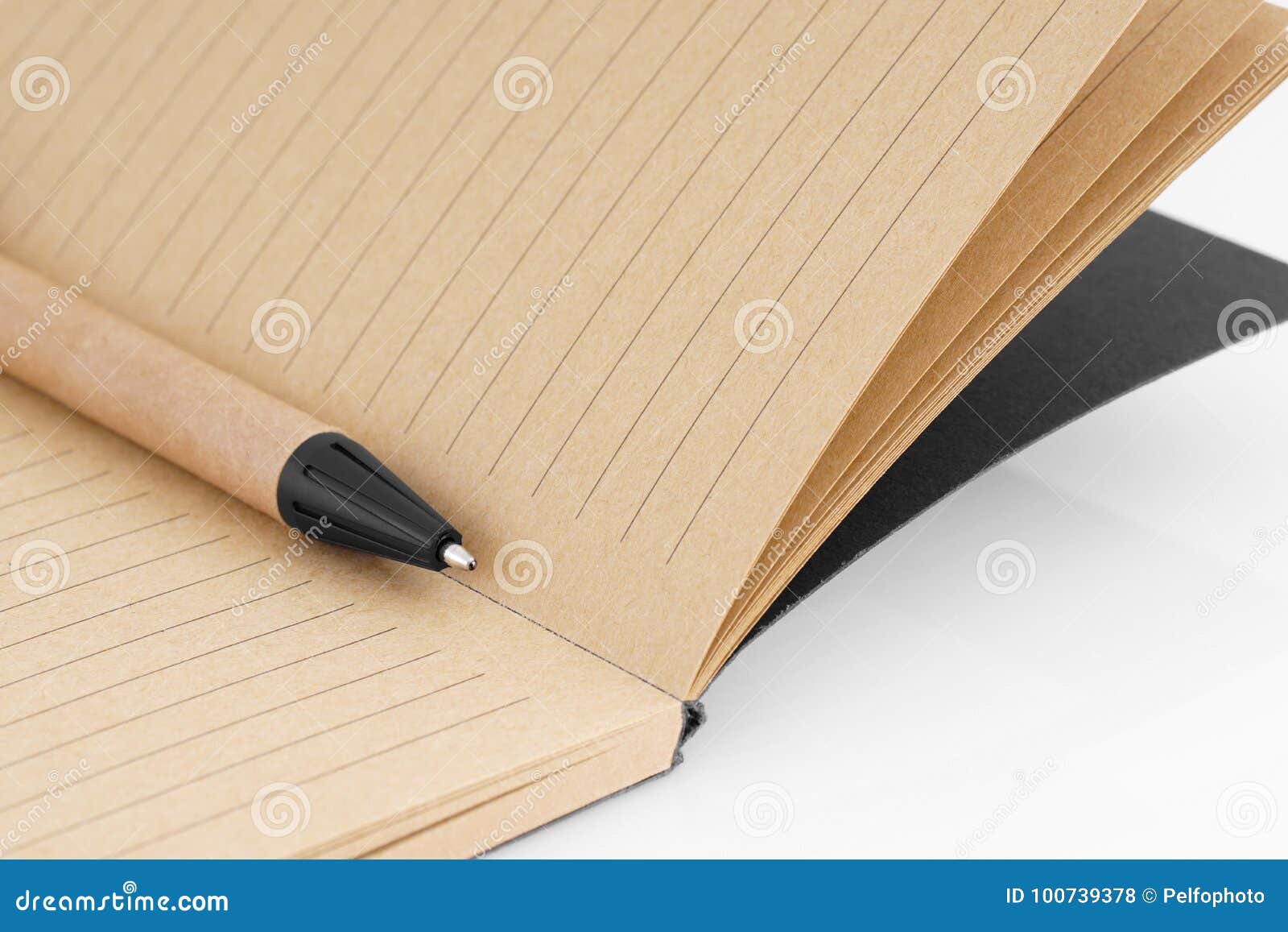 Writing pen with notepad. stock photo. Image of line - 100739378
