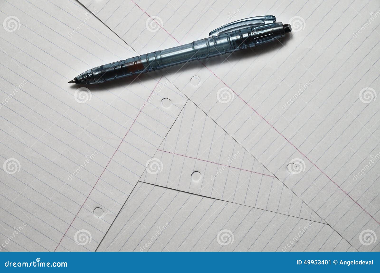Writing Pen on Top of Several Sheets of Paper Stock Image - Image of ...