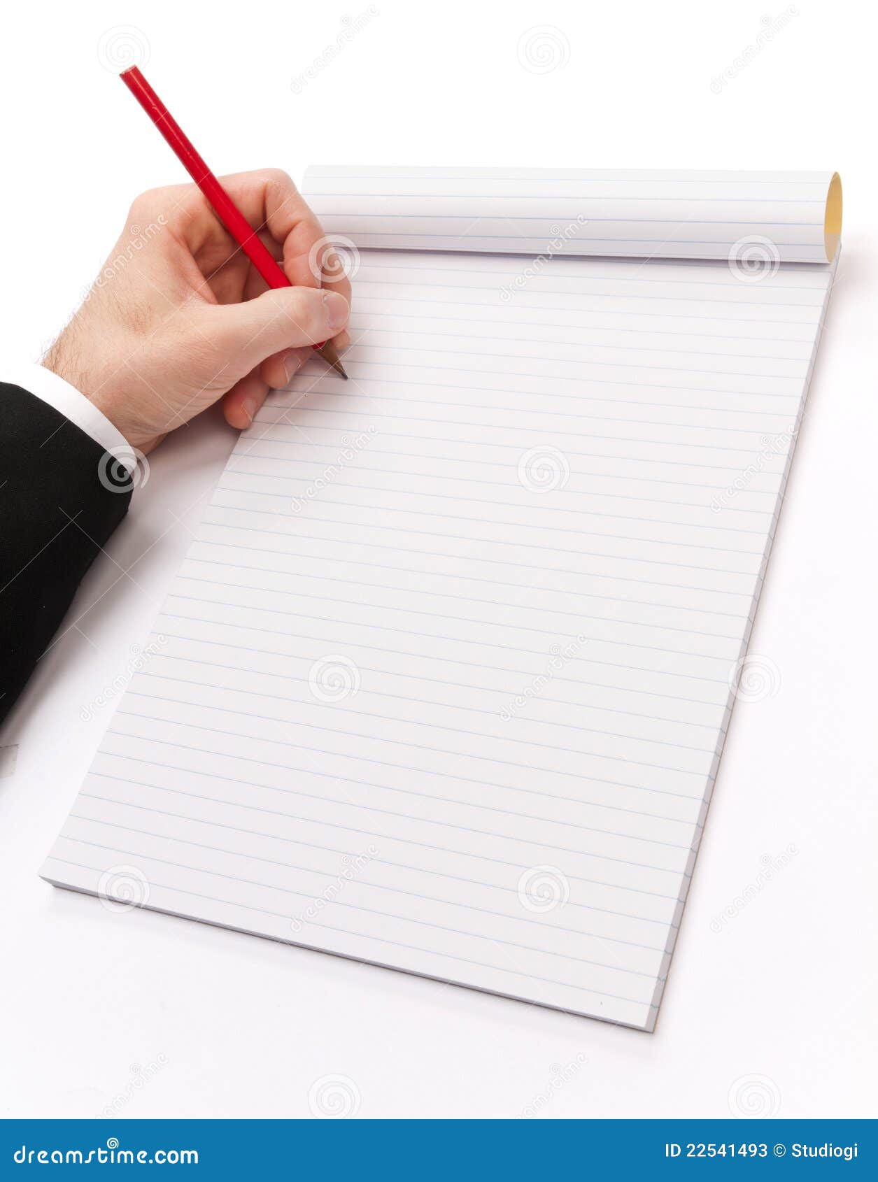 Writing with a Pencil on a Block Notes Stock Image - Image of hands ...