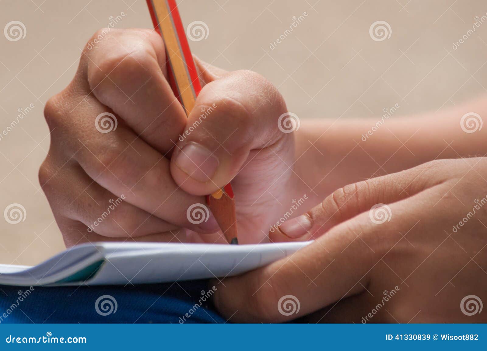 Writing with pencil stock image. Image of pencil, lecture - 41330839