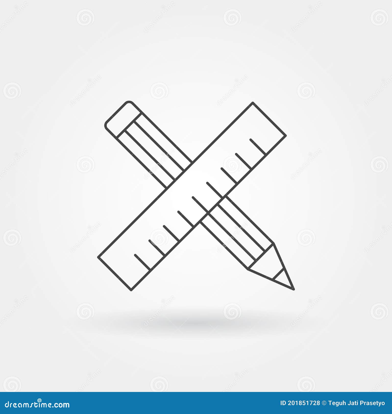 Writing Pencil Ruler Icon Single Isolated with Modern Line or Outline ...