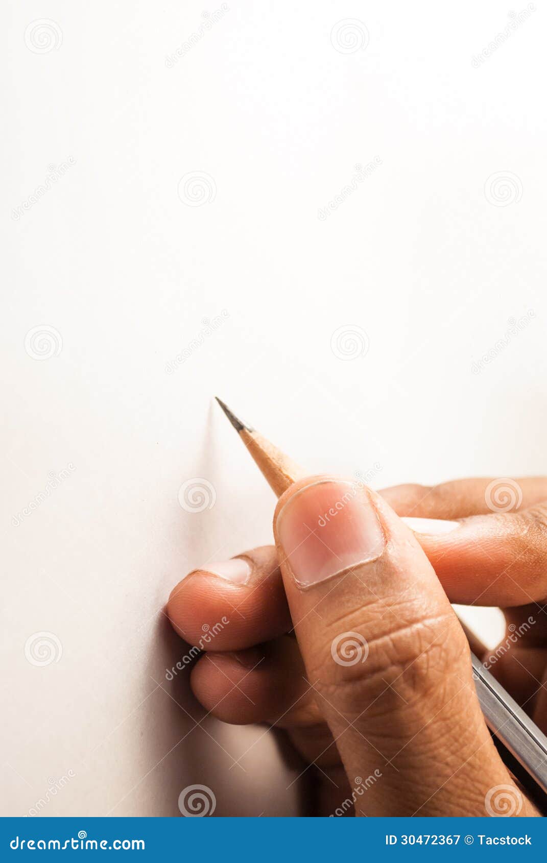 Writing with pencil stock image. Image of close, male - 30472367