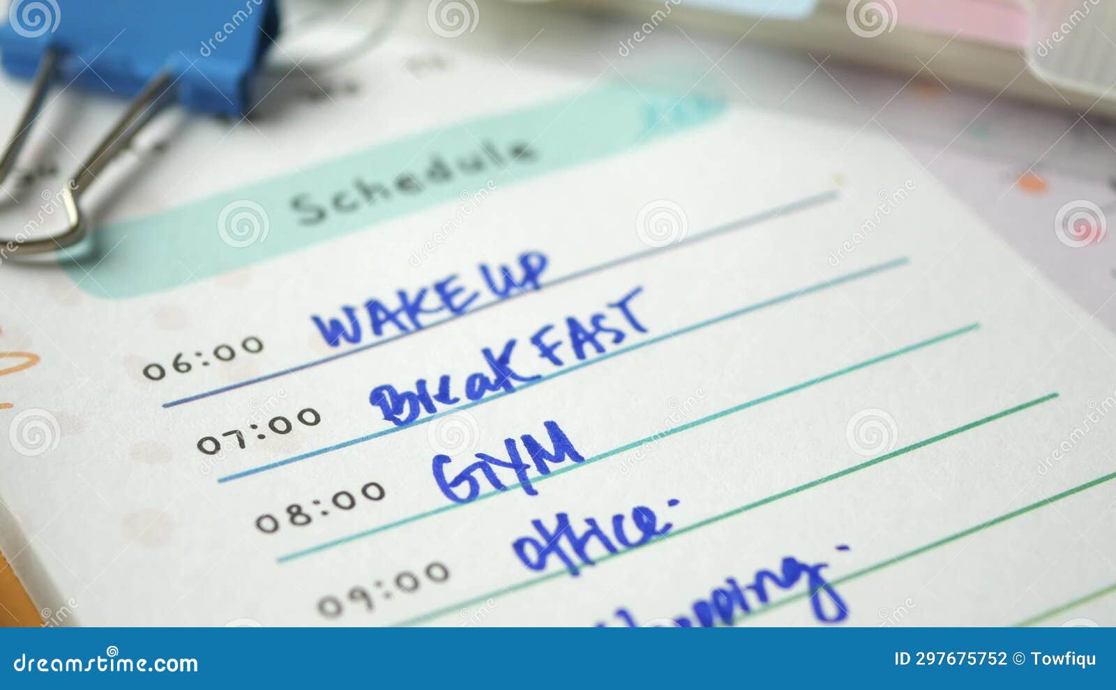 Writing Schedule on a daily Planner on Table. Stock Footage - Video of ...