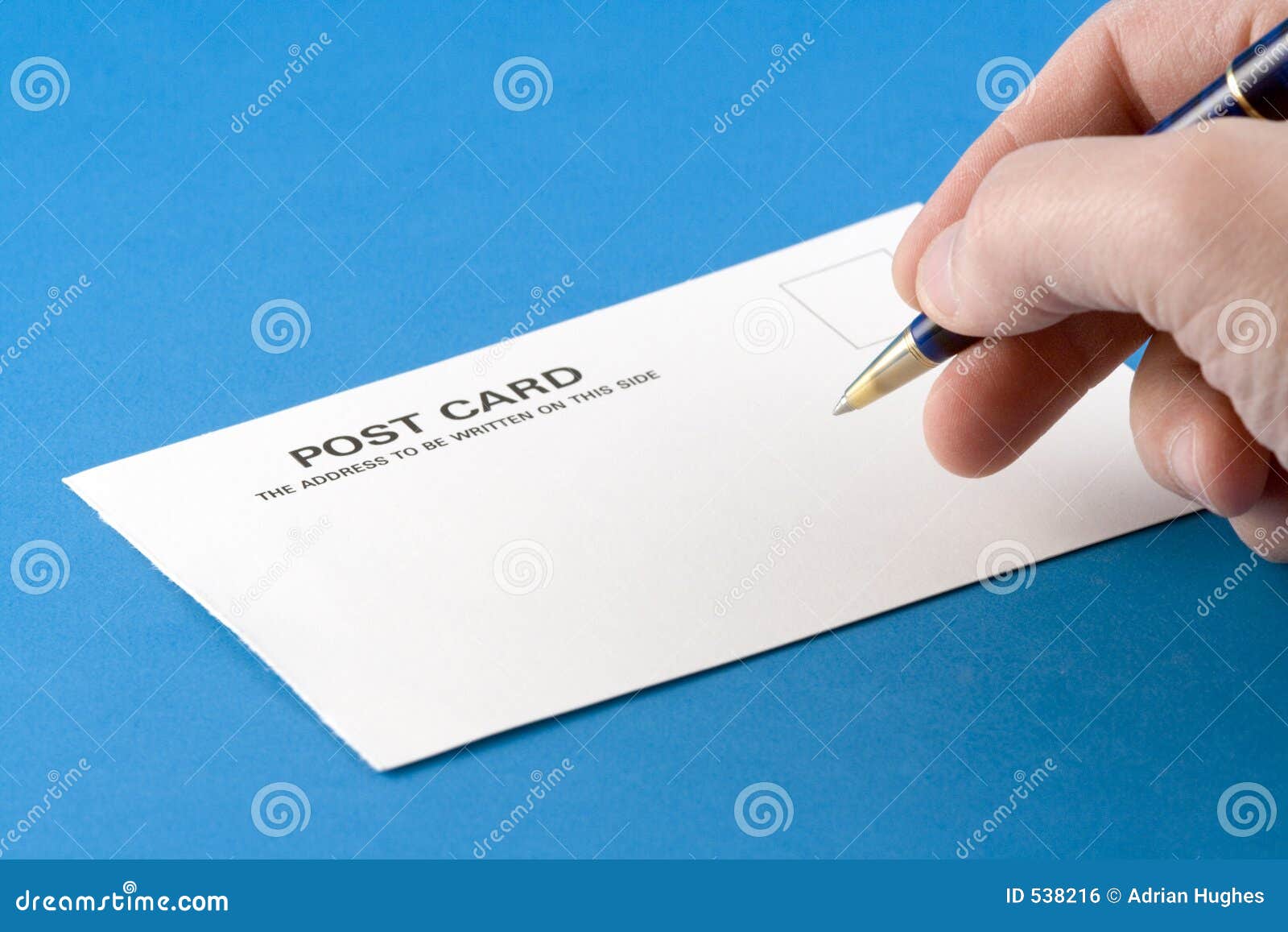Writing a Postcard stock photo. Image of send, note, stamp - 538216