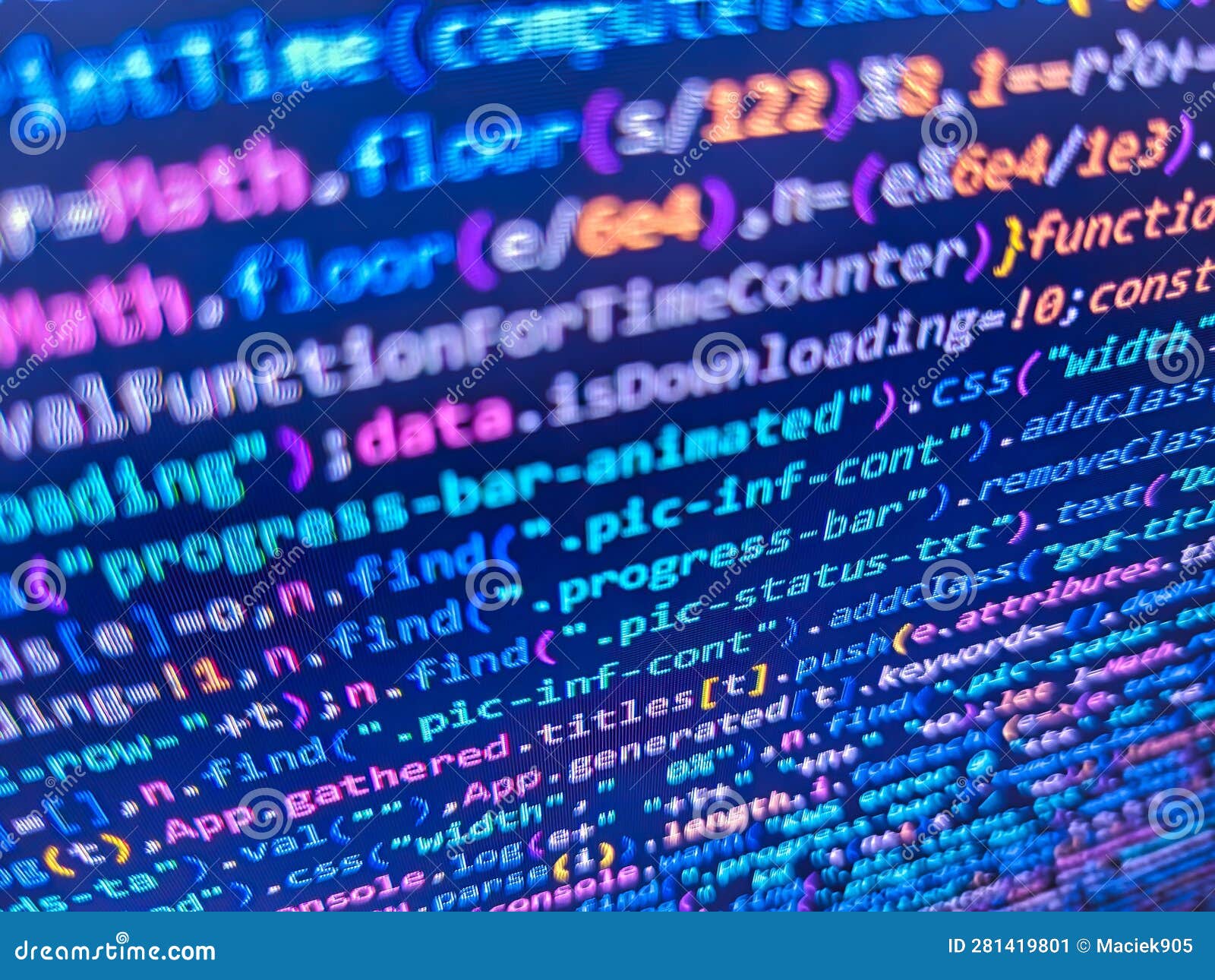 Writing Programming Code Creative Js Html5 Closeup Set On Background Programming Code Abstract