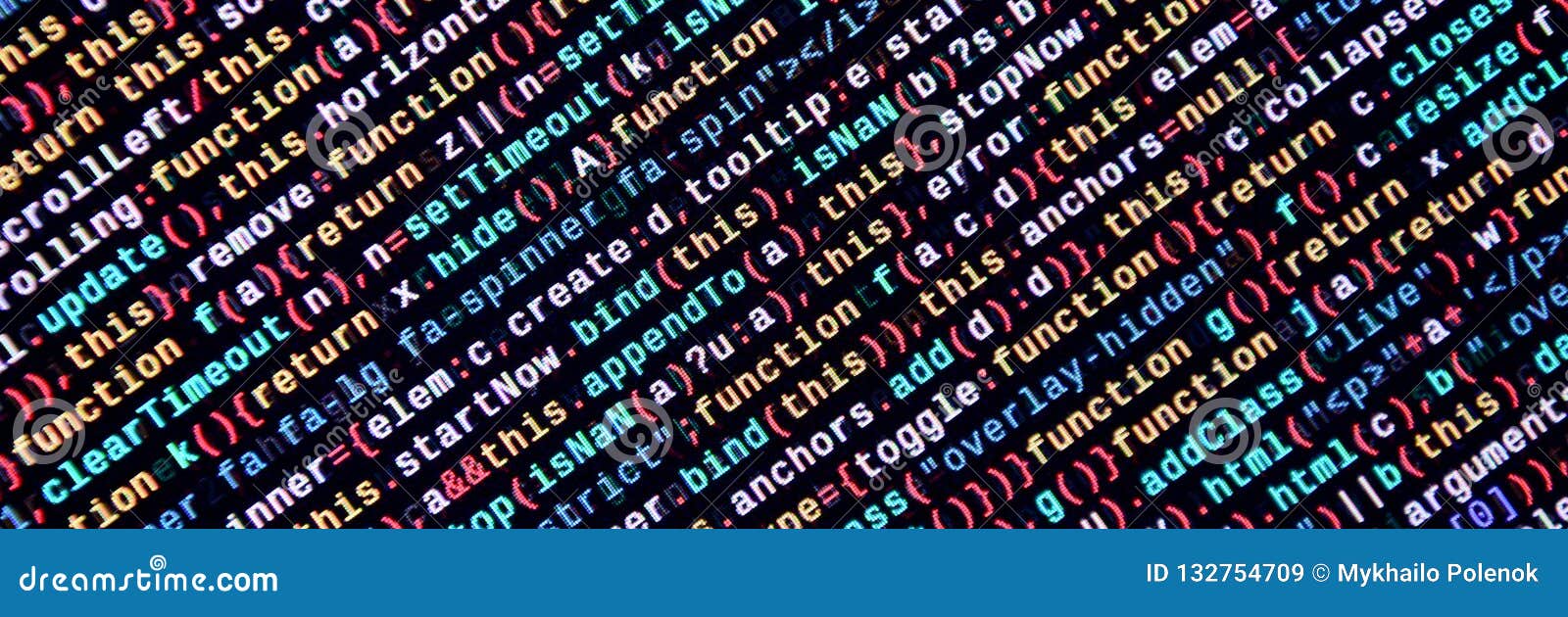 Writing Programming Code On Laptop Digital Binary Data On Computer