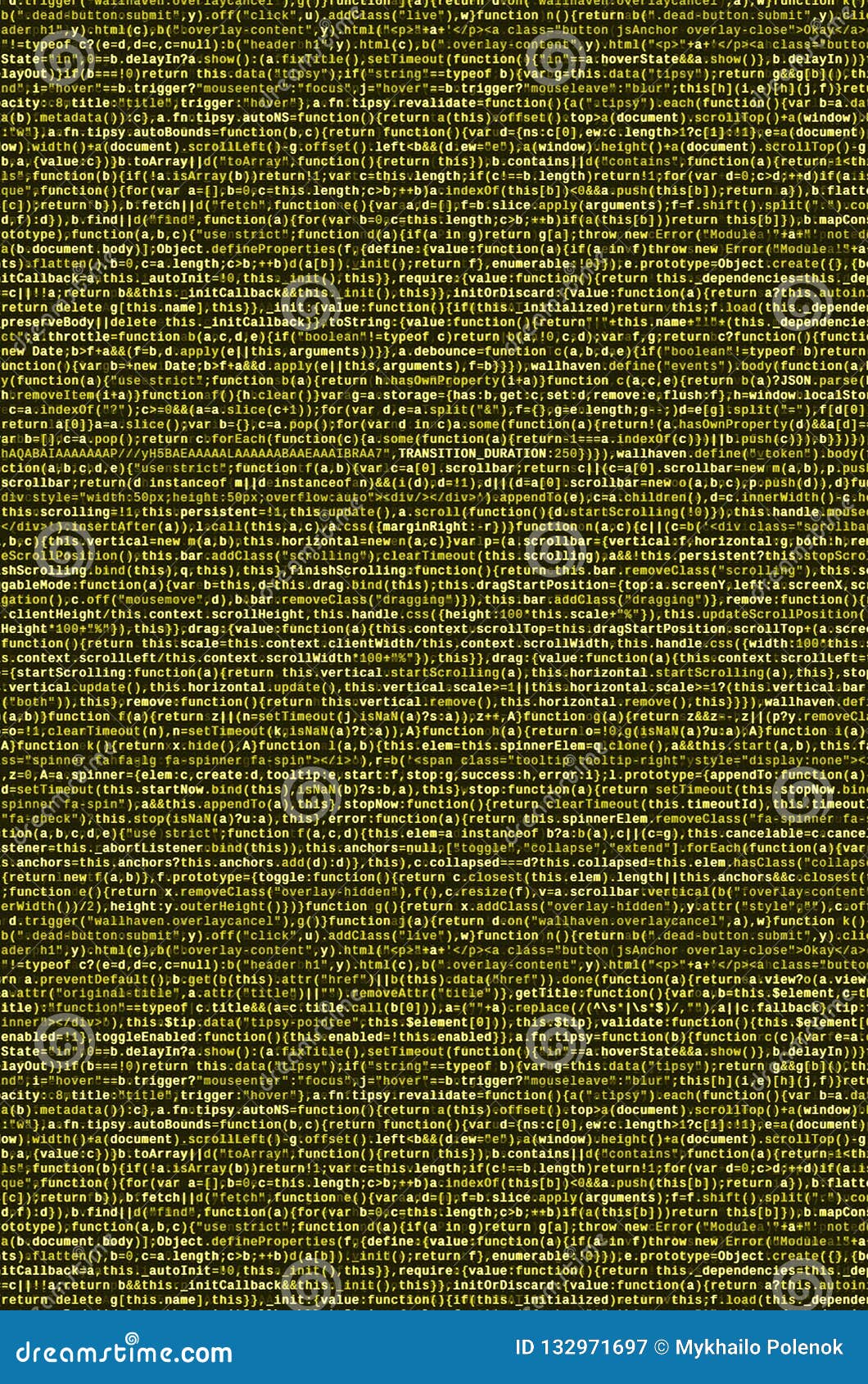 Writing Programming Code on Laptop. Digital Binary Data on Computer ...