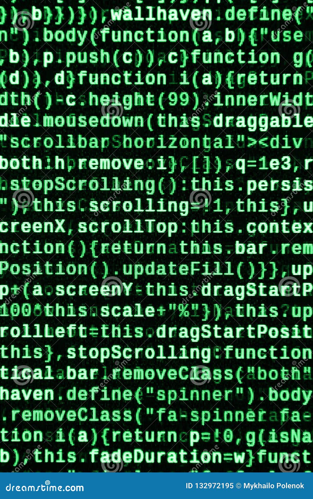 Writing Programming Code on Laptop. Digital Binary Data on Computer Screen Stock Illustration ...