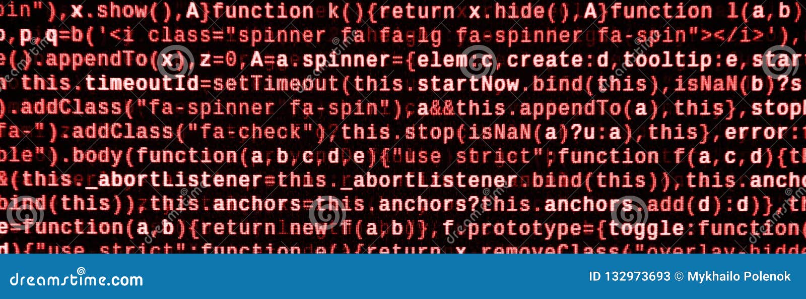 Writing Programming Code on Laptop. Digital Binary Data on Computer ...