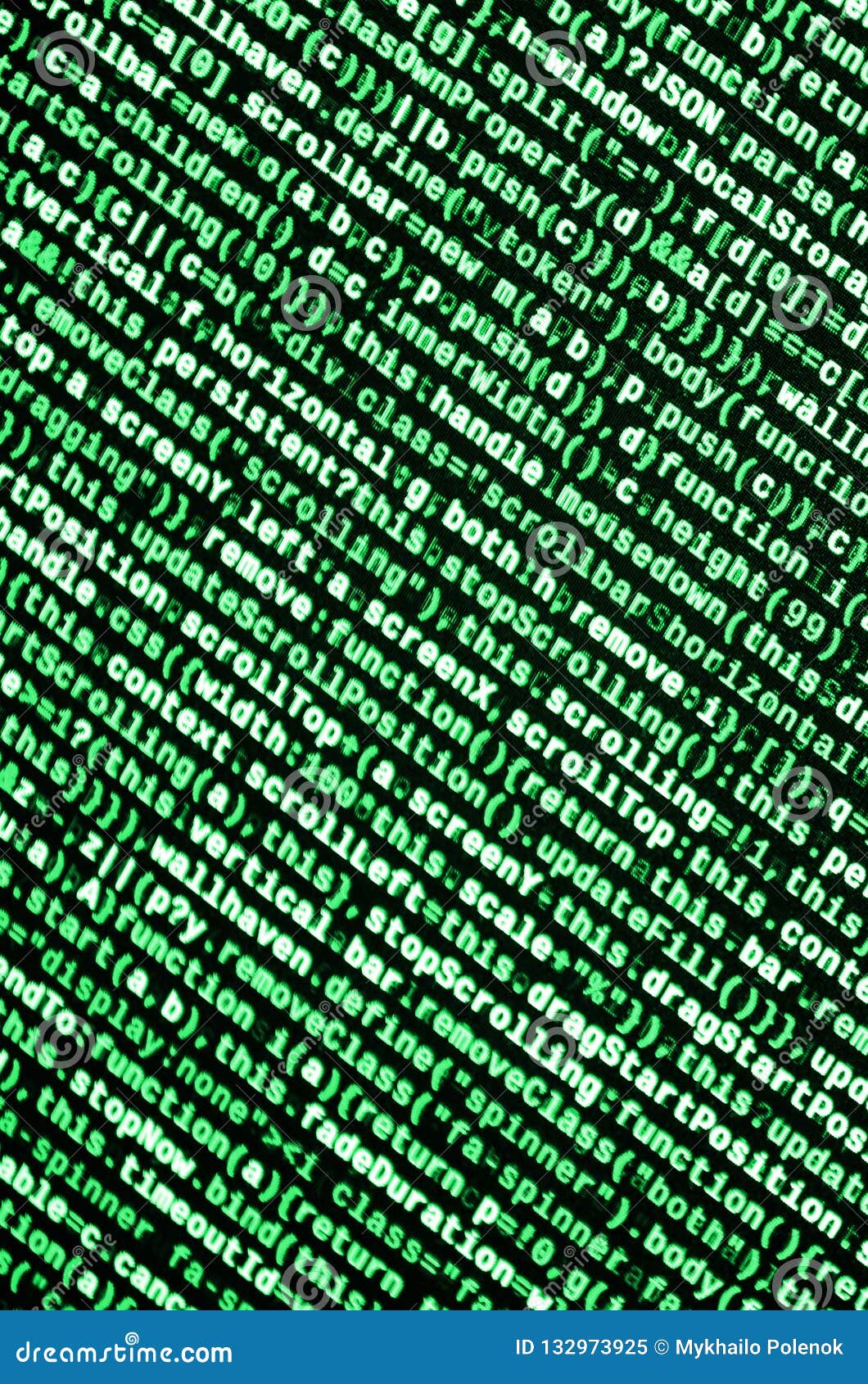 Writing Programming Code On Laptop Digital Binary Data On Computer Screen Stock Image Image