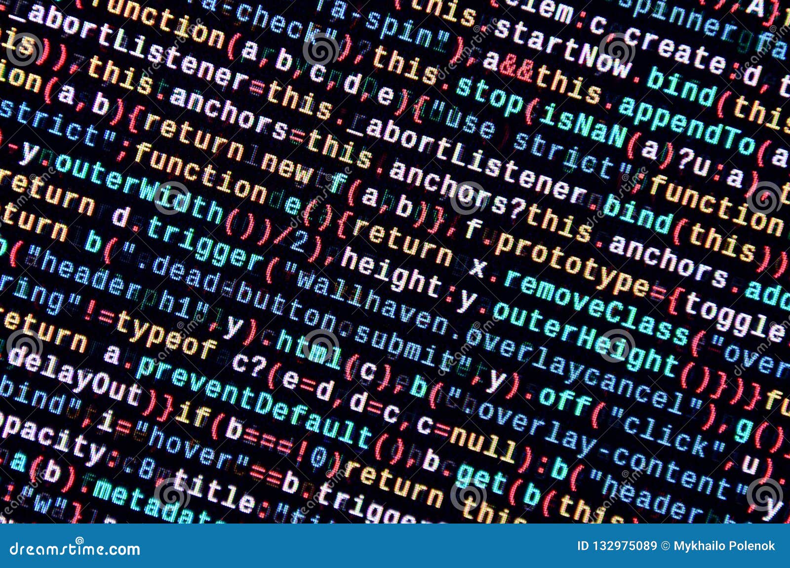 Writing Programming Code On Laptop Digital Binary Data On Computer Screen Stock Image Image