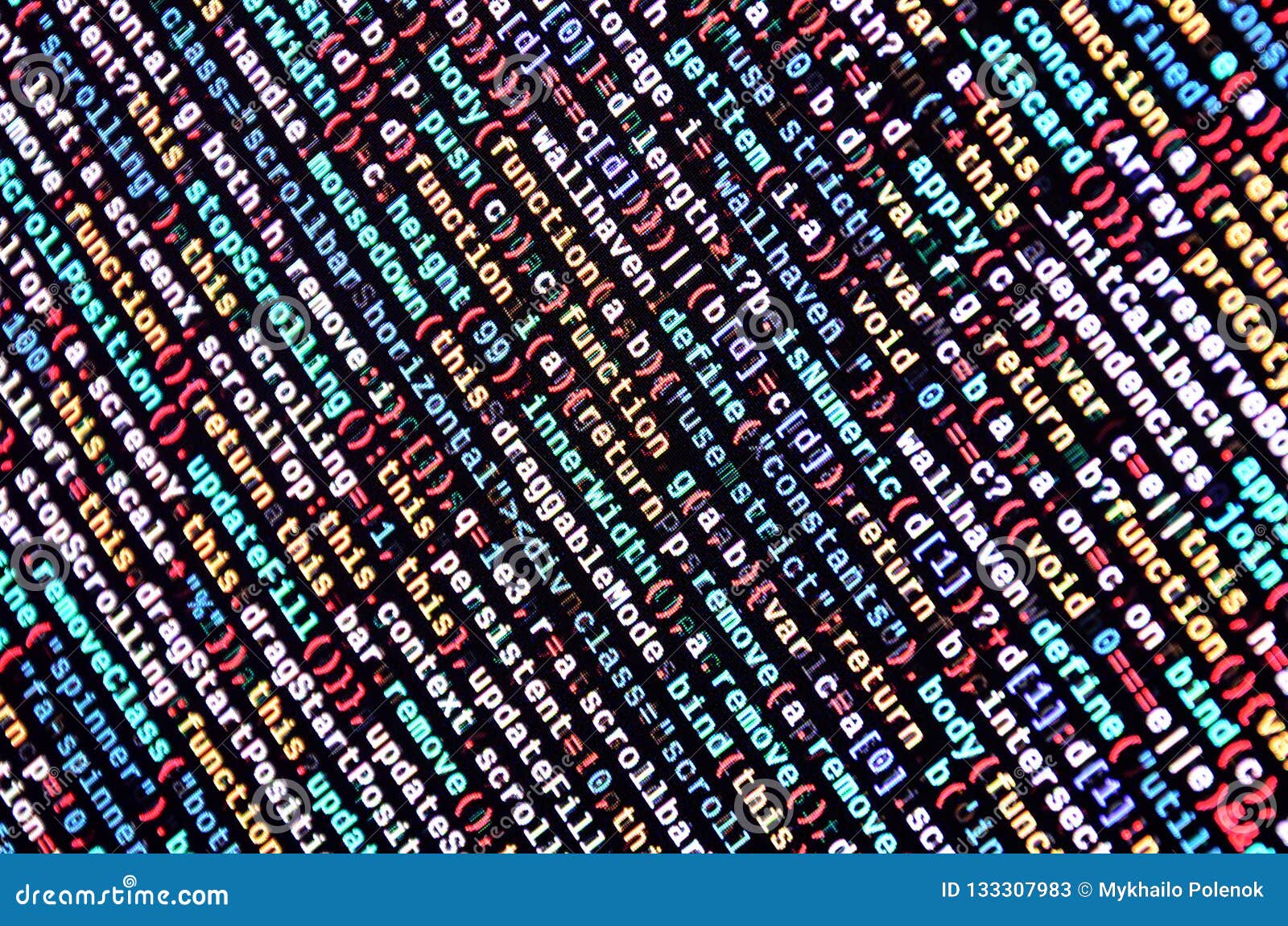 Writing Programming Code on Laptop. Digital Binary Data on Computer Screen Stock Illustration ...