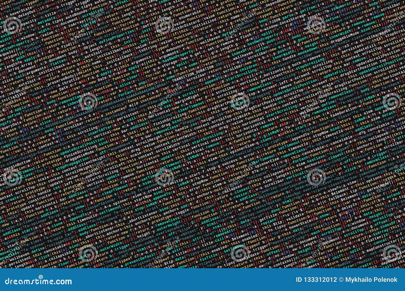 Writing Programming Code On Laptop Digital Binary Data On Computer