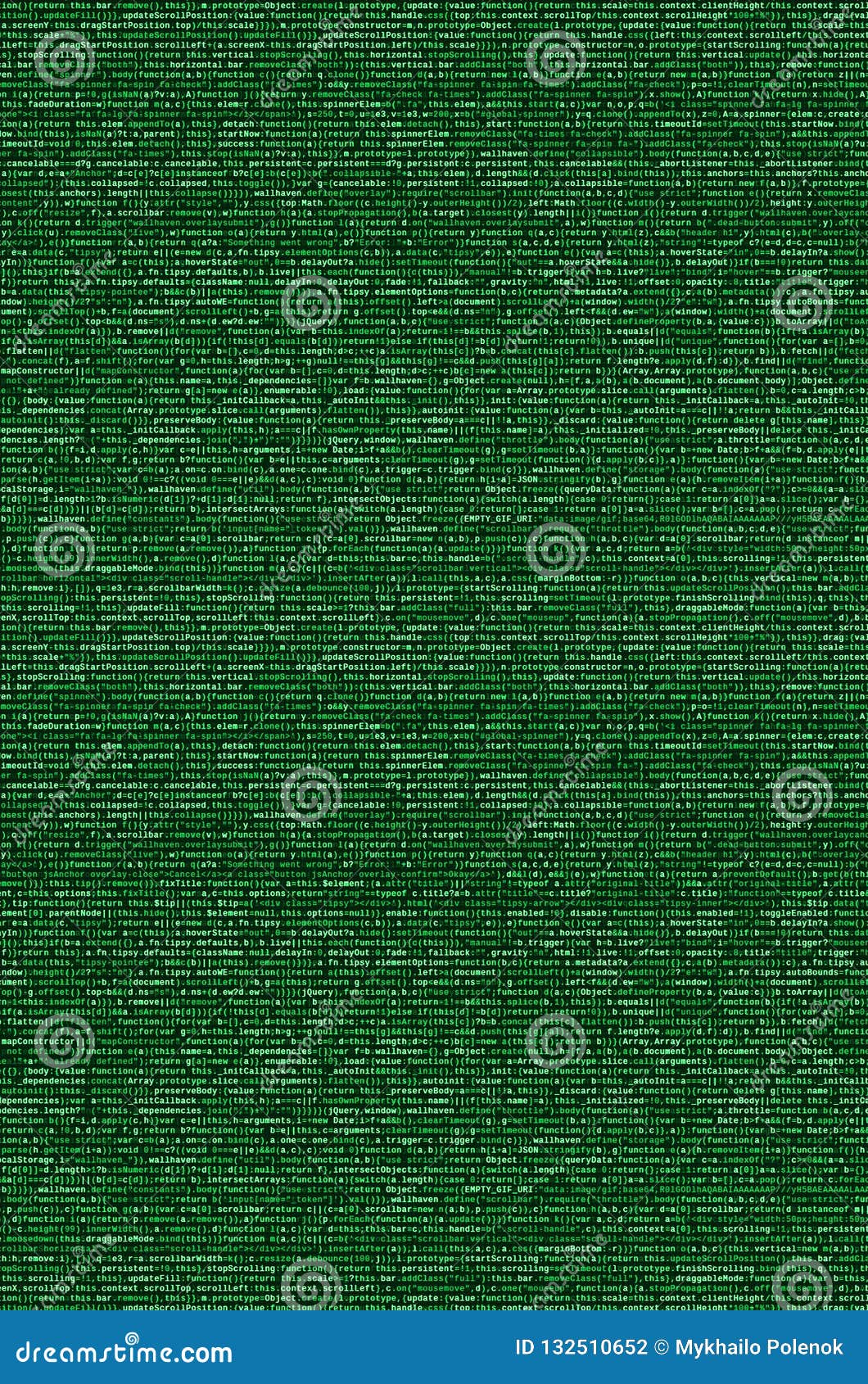 Writing Programming Code On Laptop Digital Binary Data On Computer