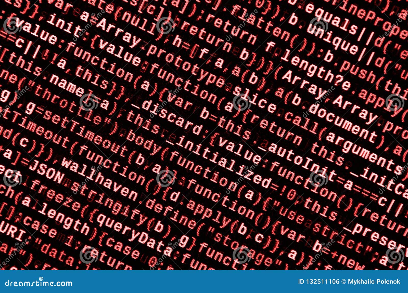 Writing Programming Code On Laptop Digital Binary Data On Computer
