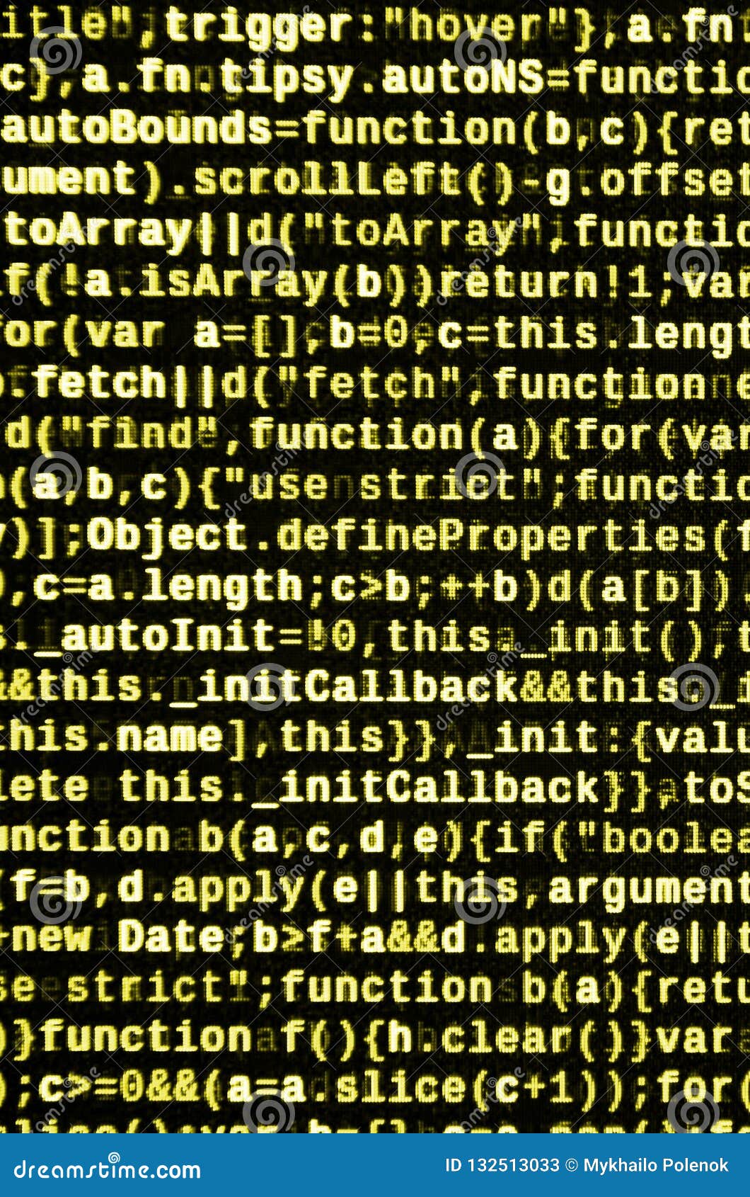 Writing Programming Code on Laptop. Digital Binary Data on Computer ...