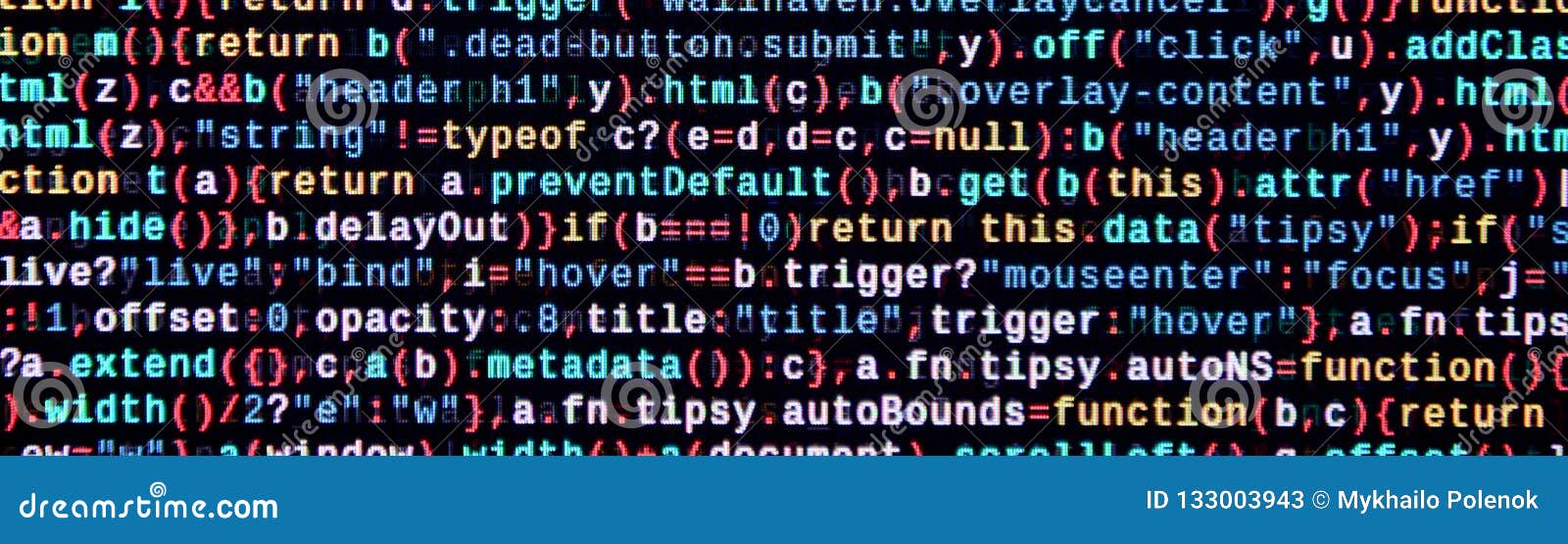 Writing Programming Code On Laptop Digital Binary Data On Computer