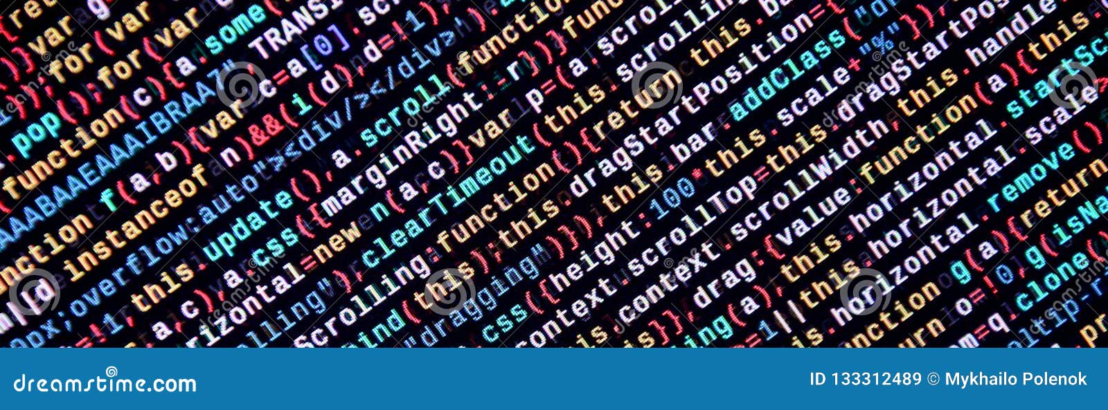 Writing Programming Code On Laptop Digital Binary Data On Computer