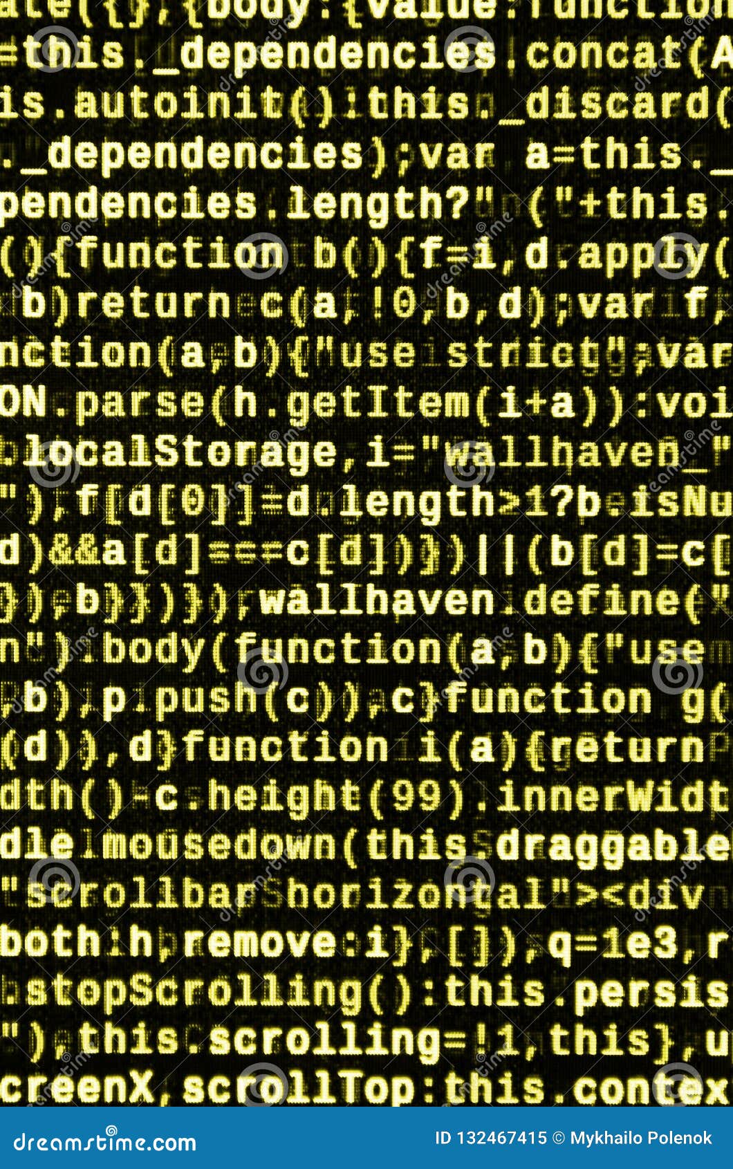 Writing Programming Code On Laptop Digital Binary Data On Computer