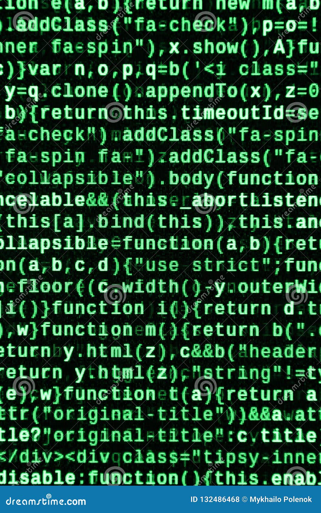 Writing Programming Code on Laptop. Digital Binary Data on Computer Screen Stock Illustration ...