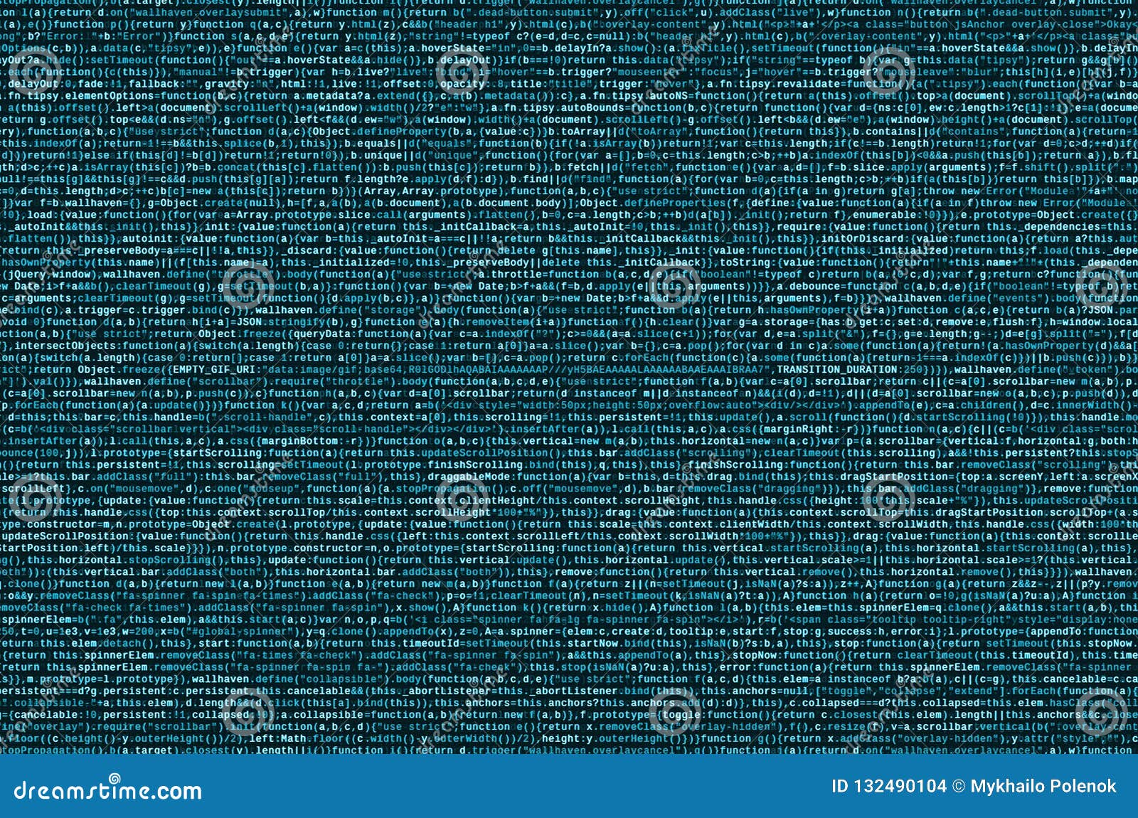 Writing Programming Code on Laptop. Digital Binary Data on Computer ...