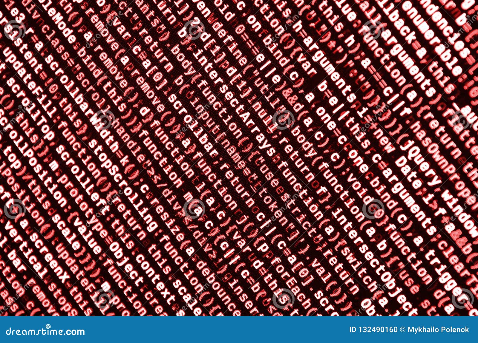 Writing Programming Code On Laptop Digital Binary Data On Computer