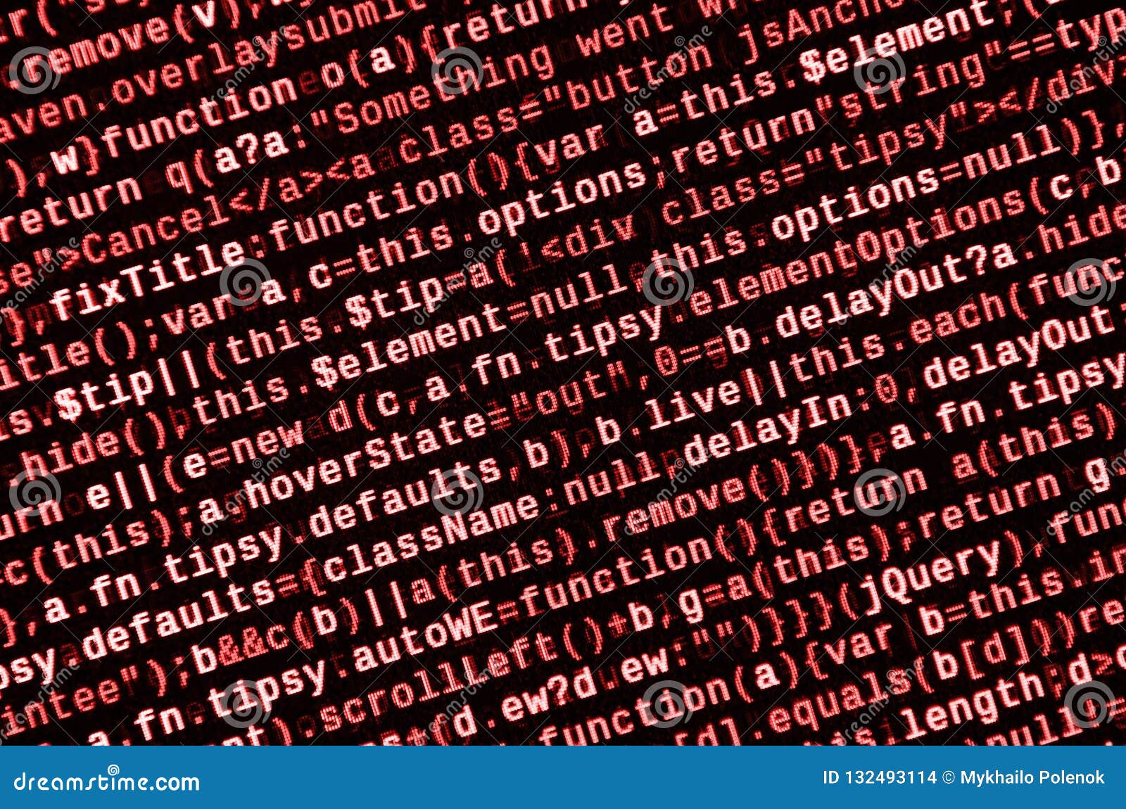 Writing Programming Code on Laptop. Digital Binary Data on Computer ...