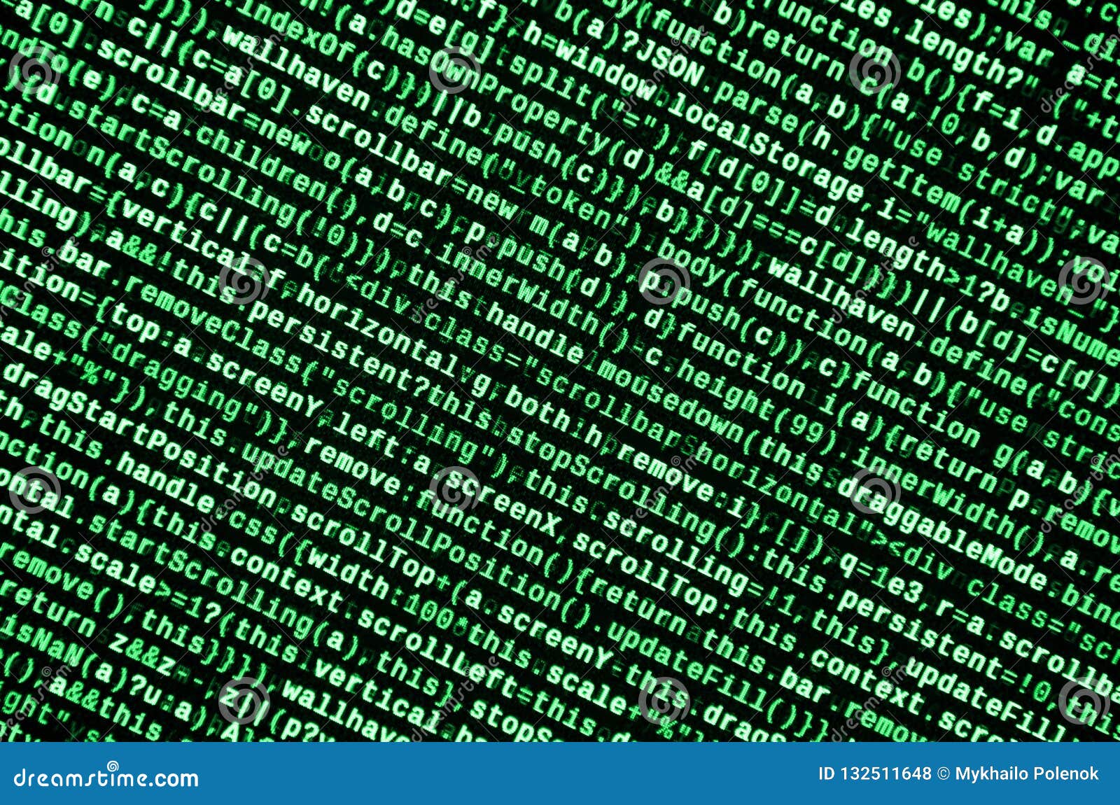 Writing Programming Code On Laptop Digital Binary Data On Computer