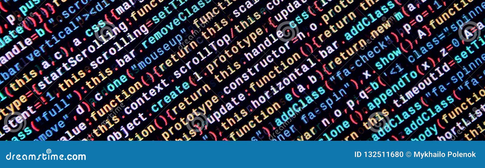 Writing Programming Code On Laptop Digital Binary Data On Computer